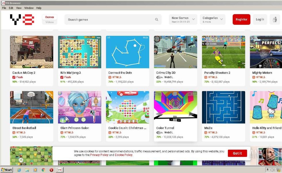 Y8 Browser: Trình duyệt dành cho Windows - Thế giới game miễn phí